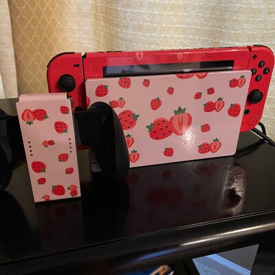 Nintendo Switch Skin Cute Strawberry, Strawberry Switch Skin Full Cover ...