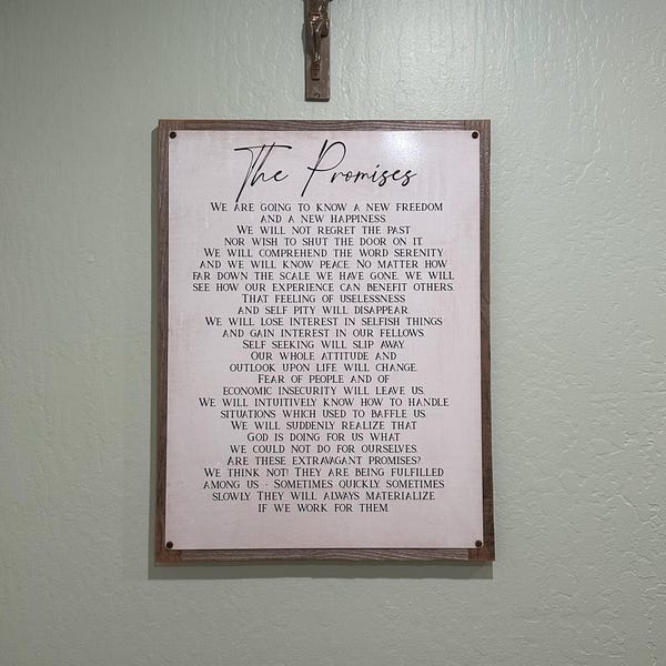The AA Promises-metal Print on Reclaimed Wood Frame-recovery Gift Idea ...