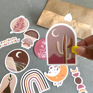 Boho Aesthetic Stickers 10 Pack Laptop Hydroflask Water Bottle Vinyl ...