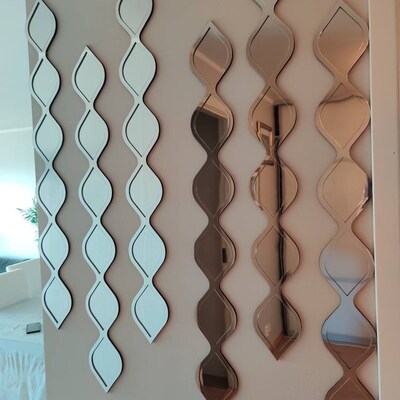 Water Drop Decorative Mirror Silver 3 / 6 Pieces Pack Wall Decor Mirror ...