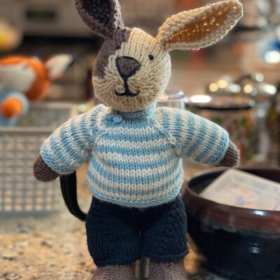 Toy Knitting Pattern for a Bunny Rabbit With a Piebald Patch, Shorts ...
