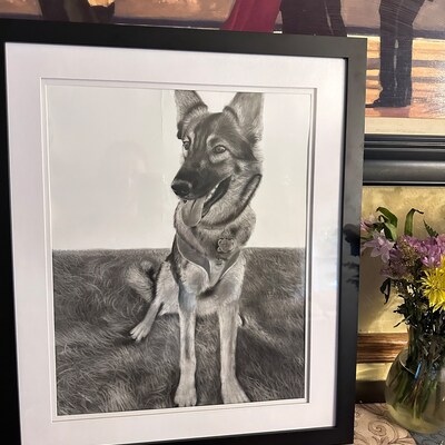 Custom Dog Drawing, Dog Memorial, Photo to Sketch, Charcoal Drawing ...