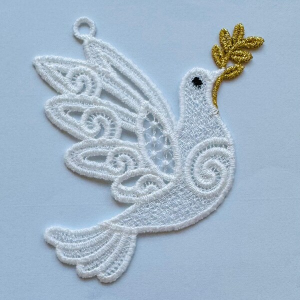FSL Filigree Christmas Dove - Free Standing Lace Machine Embroidery ...