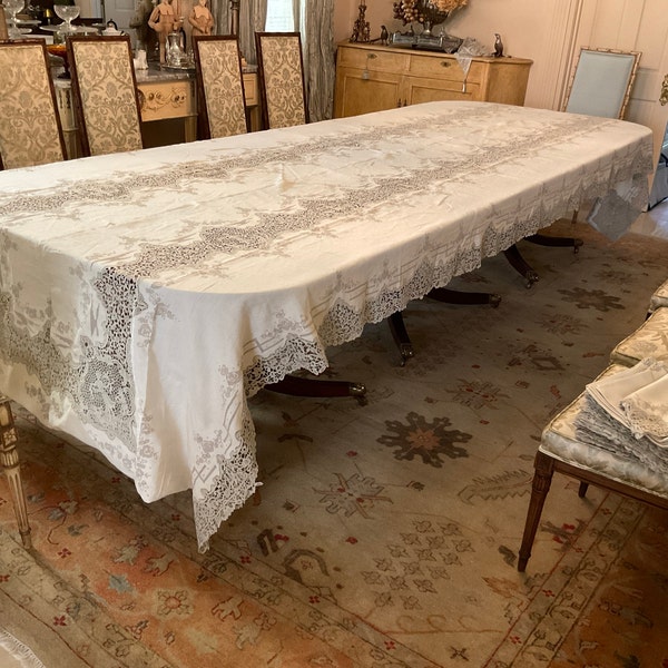 3 Vintage Irish Linen Table Toppers Pansy Matching - Etsy