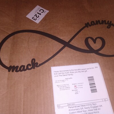 Personalized Metal Infinity Sign, Anniversary Gift, Newly Engaged Gift ...