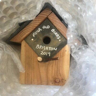 Bird House Nest Box With Welsh Slate Roof Blue Tit Box - Etsy UK