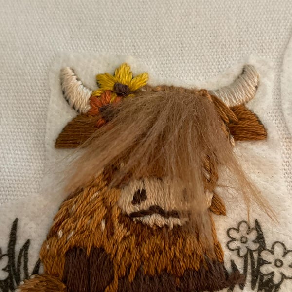 Highland Cow Hand Embroidery PDF Pattern Digital Download - All Skill ...