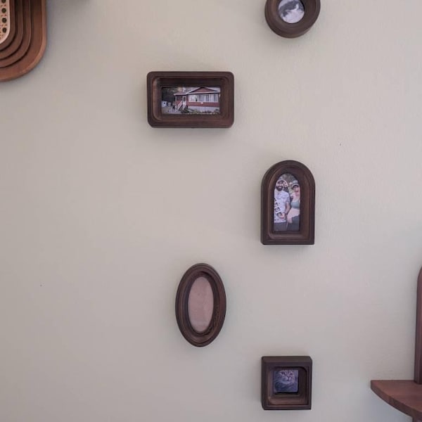 Set Miniature Wooden Frames 2 Inch Round Frame 2x4 Inch Oval Frame 2x4 ...