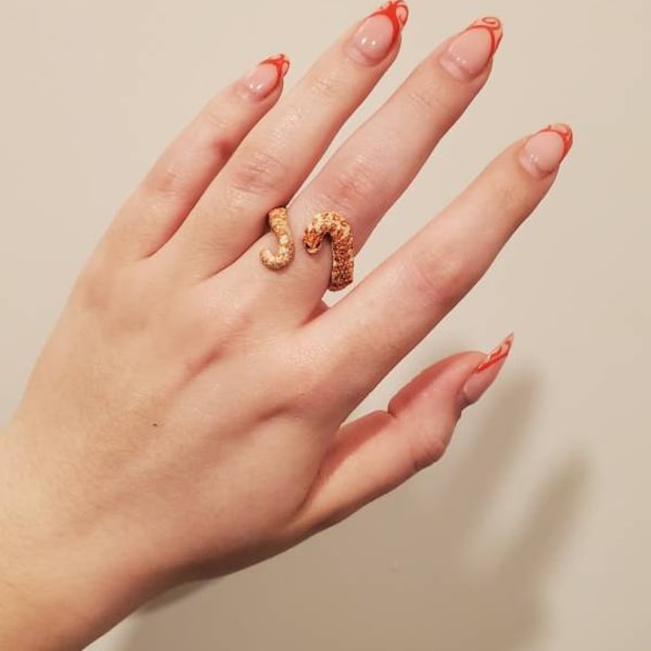 Custom Snake Ring - Unique Adjustable Polymer Clay Jewelry - Etsy