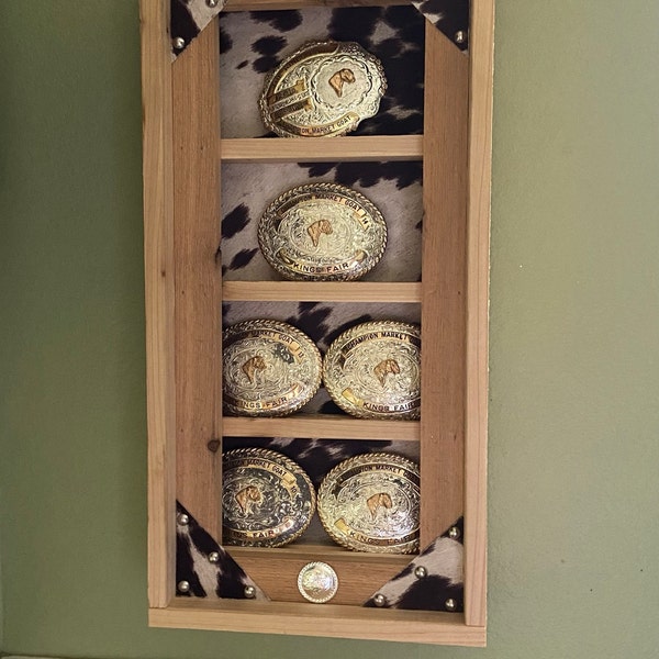 Belt Buckle Display With Genuine Cowhide Hair Background - Etsy