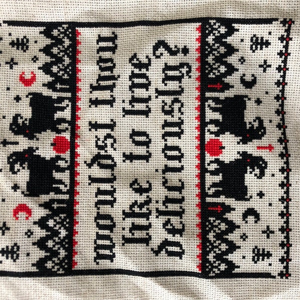 Wouldst Thou Like to Live Deliciously? - Occult Cross Stitch Sampler ...