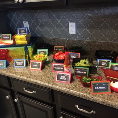 Taco Bar Labels, Taco Bar Menu Fiesta Mini Menu Taco Labels, Taco Bar ...