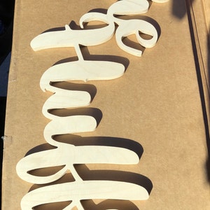 A Wood Cut Out Large Last Name Wood Sign Custom Wood Sign Wedding ...