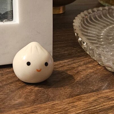 Cute Handmade Ceramic Dumpling. Happy Soup Dumpling. Adorable Gyoza ...