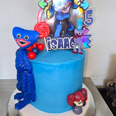 Huggy Wuggy Cake Topper, Gamer Cake Topper Huggy Wuggy, Video Game Cake ...