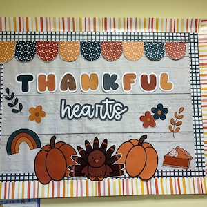 Thanksgiving Bulletin Board Boho Rainbow Classroom Decor - Etsy
