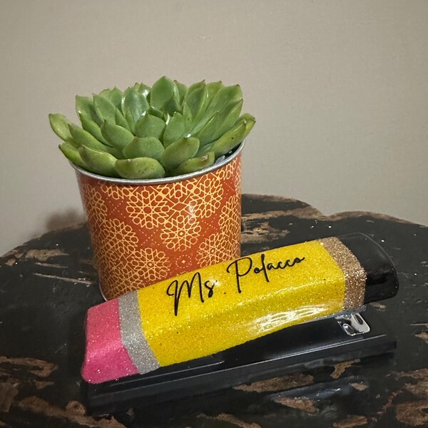 Personalized Stapler|teacher Stapler|pencil Stapler|glitter Stapler ...