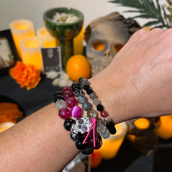 Mini Energy Vampire Protection Bracelet | Onyx, Tourmaline, Quartz ...