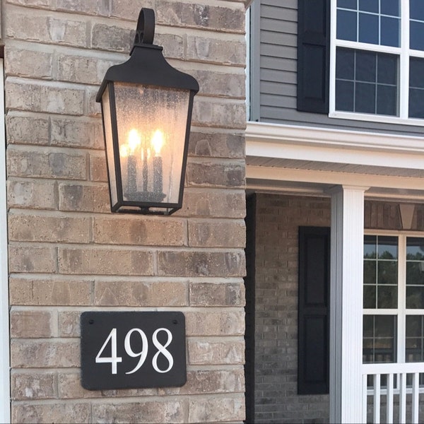 CARVED SLATE Driveway ADDRESS House Number Sign Marker Stone ...