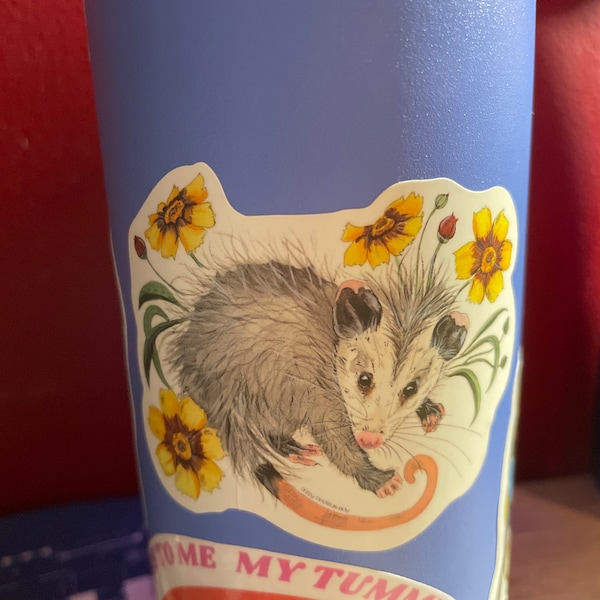 Sticker: Yellow Swamp Flower Possum Opossum Planner, Craft, Vinyl Art ...