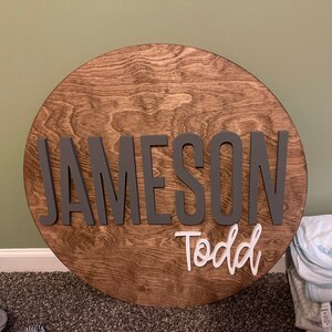 Customized Baby Name Sign 12-36 Inch Baby Shower Round - Etsy