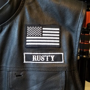 1x6 Custom Embroidered Name Tag Motorcycle - Etsy
