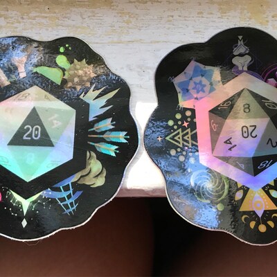 Holographic D20 Sticker, DND Damage Types & Schools of Magic - Etsy