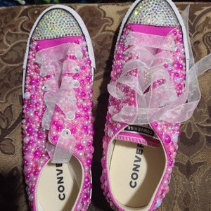 Pink All-star Low Top Women's Converse Bling Converse - Etsy