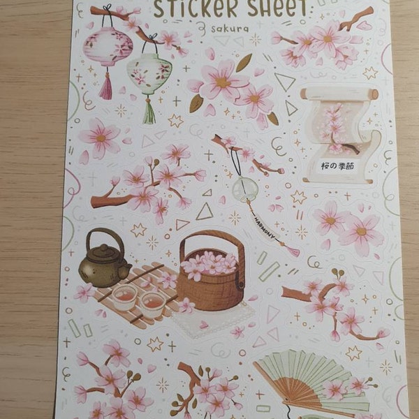 Sticker Sheet - Sakura | Journal Stickers, Planner Stickers, Scrapbook ...