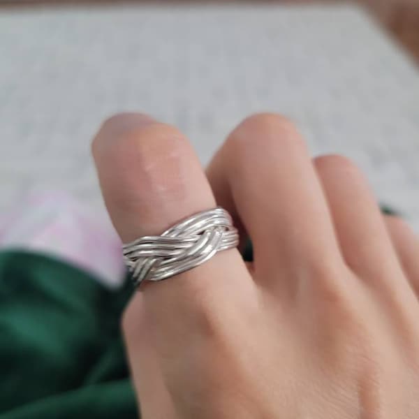 Sterling Silver Wire Braided Ring Handmade 3/8 Inch Wide - Etsy
