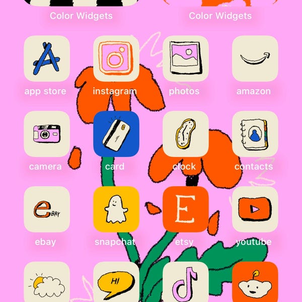Hand-drawn App Icon & Wallpaper Pack: Sketchy Doodle Style (digital ...