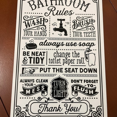 Bathroom Rules SVG, Bathroom Svg, Bath SVG, Rules SVG, Farmhouse Svg ...
