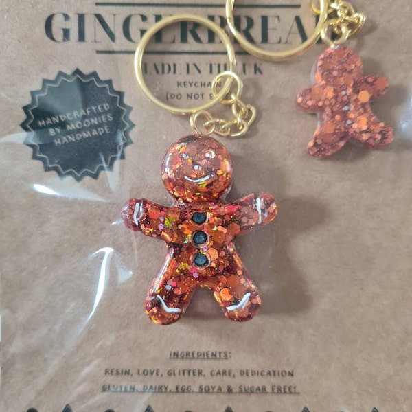 Gingerbread Man Keyring, Christmas Keychain, Biscuit Keychain ...
