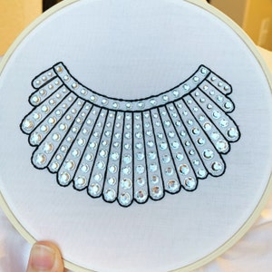 Ruth Bader Ginsburg Beginners Embroidery Kit RBG Dissent Collar ...