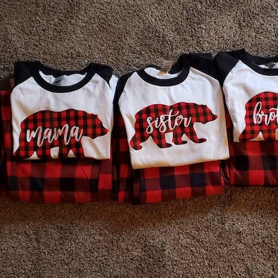 Christmas Family Bear SVG Bundle, Buffalo Plaid Bear SVG, Christmas Svg ...