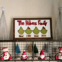 Grinch 3D Farmhouse Sign Sign Decor Personalized Mean One - Etsy