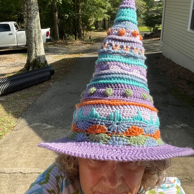 Pattern: Spellworker Witch's Hat / Crochet Pointed Witch Hat - Etsy