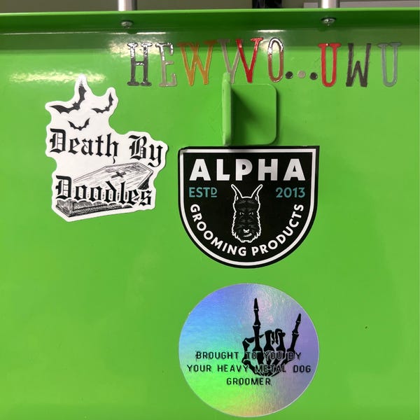 My Spirit Animal Has Rabies, Funny Dog Grooming Sticker, Funny Vet Tech ...