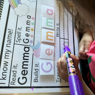 Dry Erase Name Mat, Montesorri Activity to Learn to Spell and Write ...