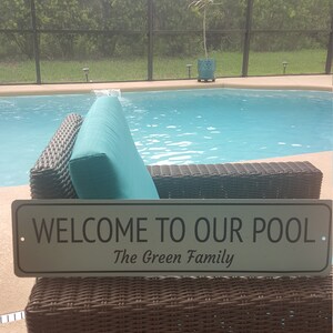 Welcome Pool Sign, Personalized Pool Family Name Sign, Custom Swimming ...