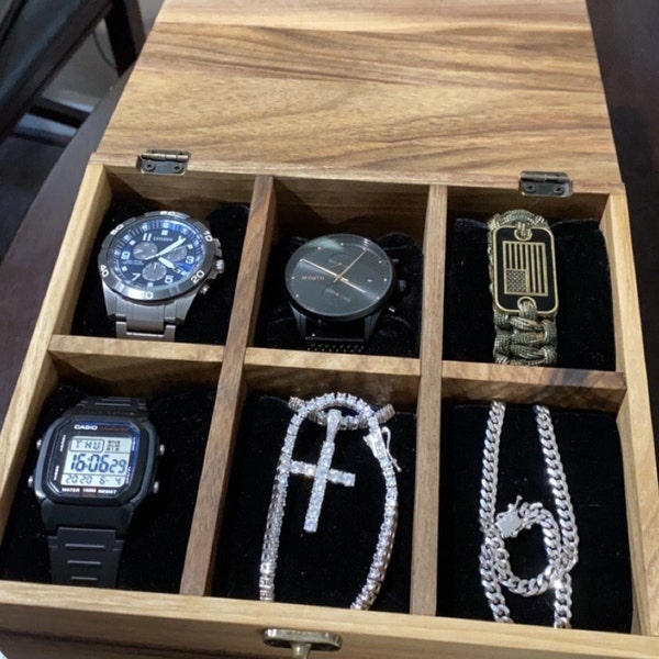 Mens Watch Box With Drawer,watch Box for Men Personalized,custom Wood ...
