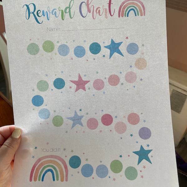 Printable Kids Reward Chart, Printable Rainbow Sticker Chart for Kids ...