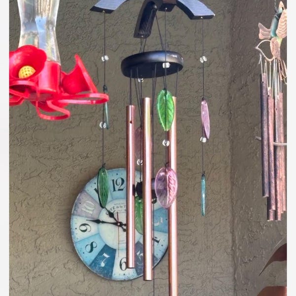 Garden Chime Beautiful Sound Metal, Glass, Personalized Card on Request ...