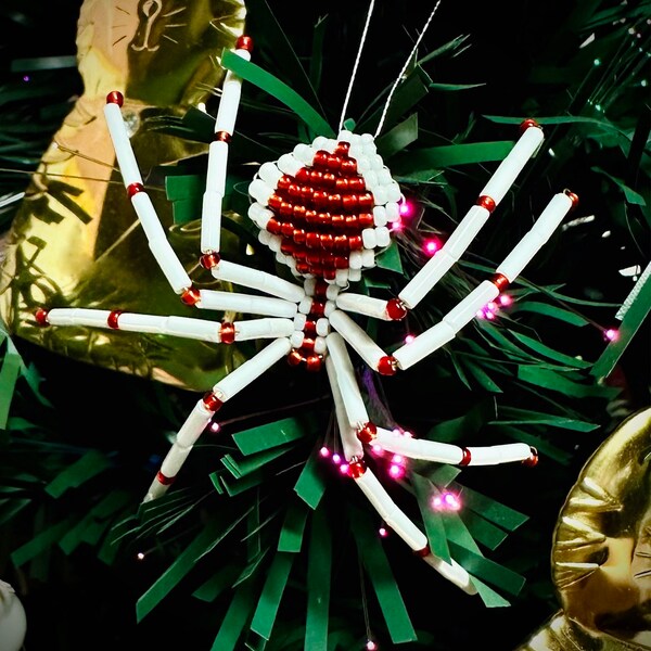 Christmas Spider Ornament, Silver & Red, Legend of the Christmas Spider ...