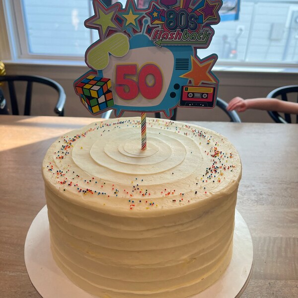 80s Cake Topper, Retro Neon Party, Custom Cake Topper, Custom Decor ...