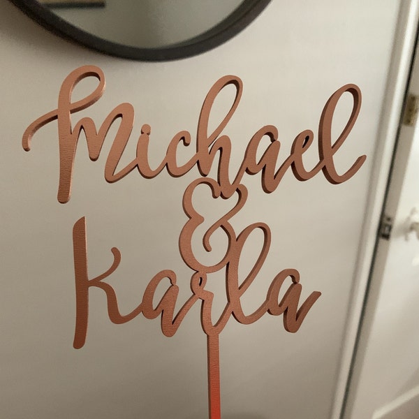 Personalized Names Wedding Cake Topper 6"w Inches, Couple Custom Cake ...