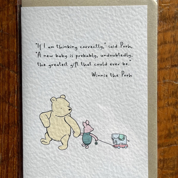 Winnie the Pooh Quote, New Baby Greeting Card, Pregnant ...