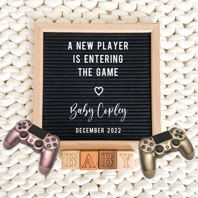 Gamer Digital Pregnancy Announcement Template, Pregnancy Reveal ...