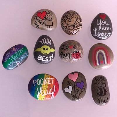 Pocket Hugs Painted Keepsake Rocks Coworker Classroom - Etsy