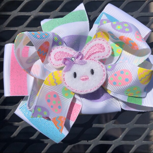Easter Hair Bow, Easter Bow, Easter Egg Hair Bow, Easter Gift, Spring ...